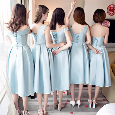 Gorgeous Stain Womens Bridesmaid Dresses With Different Complex Handwork