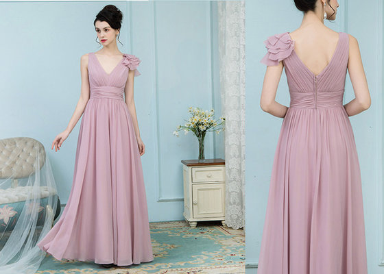 Pink Beaded Mother Of The Bride Dresses , Long A Line Mother Of The Bride Dresses