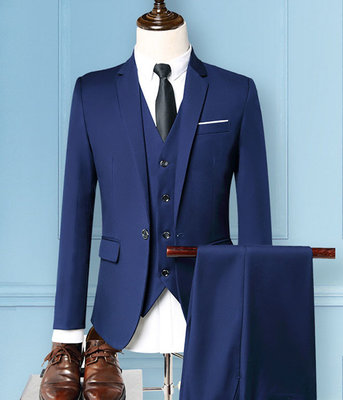 3 Pieces Mens Fitted Wedding Suits