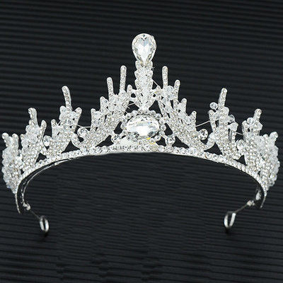 King Crowns Adult Queen Birthday Prom Queen Costume Full Round Metal Crystal Crown