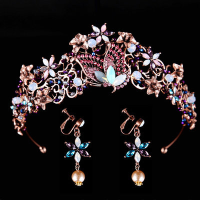 Wedding Free Gift Silver Crystal Rhinestone Wedding Bride Crown