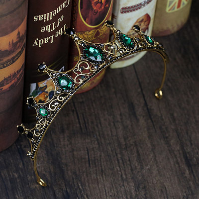 Fashionable Costume Gold Wedding Tiara , Elegantly Full Crowns And Tiaras