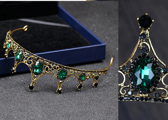 Fashionable Costume Gold Wedding Tiara , Elegantly Full Crowns And Tiaras