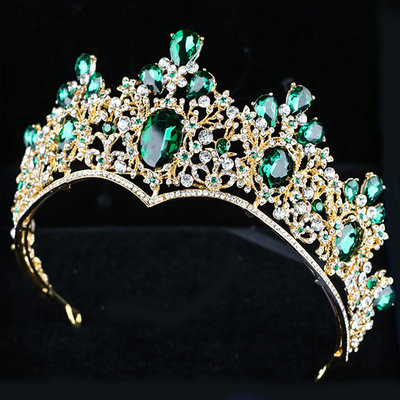 Vintage Green Bridal Gown Accessories Prom Tiaras And Crowns For Woman