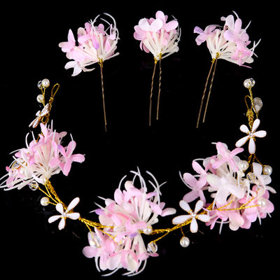 Bride Bohemian Flower Headband Wedding Floral Garland Hair Band Headwear Hair Accessories for Women