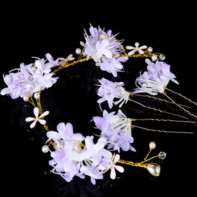 Bride Bohemian Flower Headband Wedding Floral Garland Hair Band Headwear Hair Accessories for Women