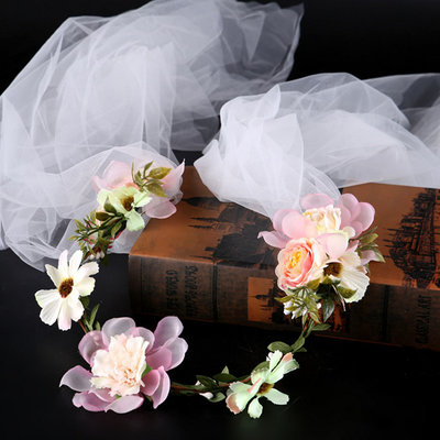 Flower crown Floral Bridal Headband Hairband Wedding Hair Accessories for wedding accessories
