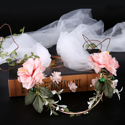Floral head wreath garland for Bridal Crown Flower Garlands For Women Wedding Bridal Decoration