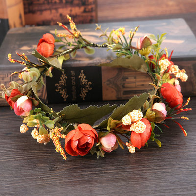Bridal Wedding Artificial Flower Garland/ Fflower Head Wreath Decorative Artificial Flower Wreath