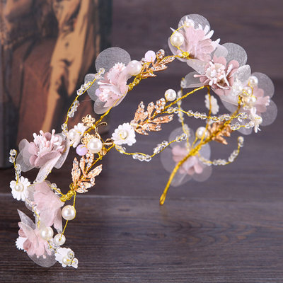 Bohemian Wind Camellia Flower Bride Bridesmaid Wreath With Headband