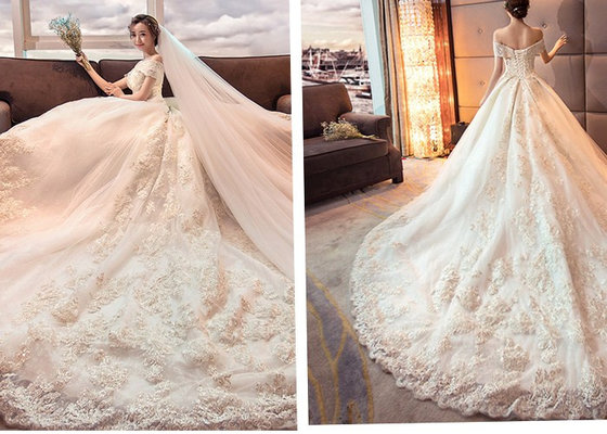 New Type Luxurious long tail wedding dress