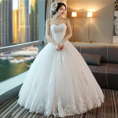 Most Beautiful White Color Wedding Ball Gown , Nice Dresses For Wedding