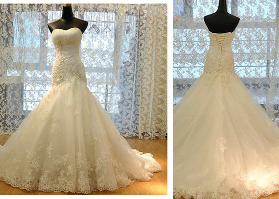 2019 New Elegant and Aesthetic Lace Style Fishtail Tail Wedding Garment