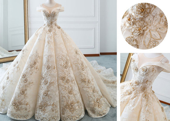 Princess Dreams Simple Bride Wedding Dresses Luxury Long Court Tail