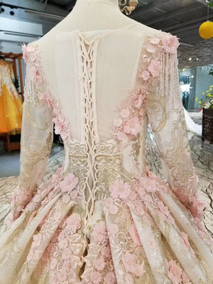 Princess Wind Tail Simple Long Sleeve Perspective Neck Decorative Wedding Garment