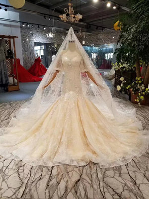 2018 Sexy Fishtail Heavy Industry Nail Bead Leisure Wedding Dresses in European and American Style