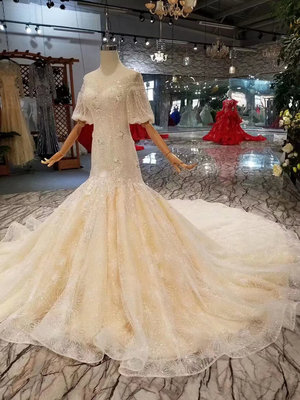 2018 Sexy Fishtail Heavy Industry Nail Bead Leisure Wedding Dresses in European and American Style