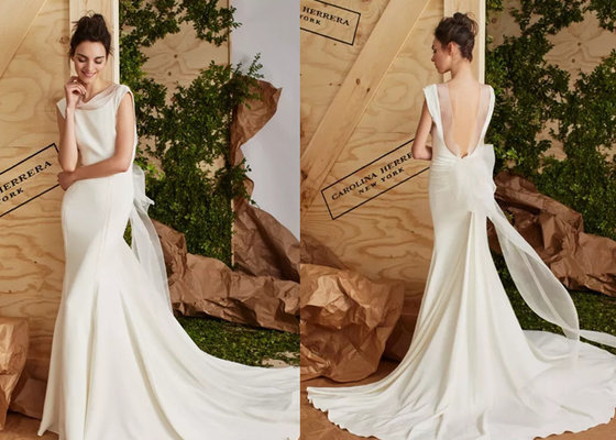 Gorgeous Backless Sheath Column Wedding Dress With Enhanced Style Version