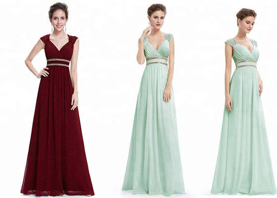 Beautiful Dark Red Womens Bridesmaid Dresses Off Shoulder Design Embroidered Pearls