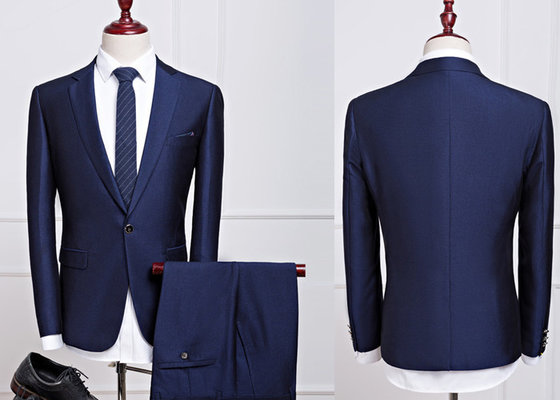 Anti Shrink Cool Mens Wedding Suits , Breathable Mens Navy Wedding Suits