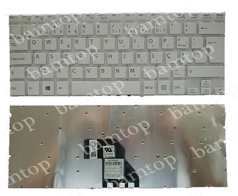 Sony Vaio Fit 14 SVF14 PO Portuguese Keyboard Layout , White Laptop Keyboard