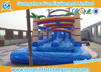 Coconut Commercial Inflatable Slide , Waterproof Kids Inflatable Water Slide With Pool