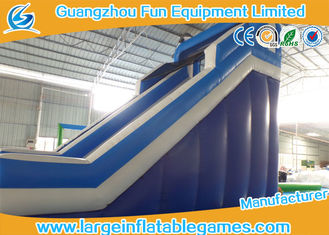 Giant Commercial Inflatable Slide / Blue Inflatable Swimming Pool Water Slide