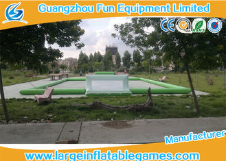 Plato PVC Tarpaulin Green Inflatable Football Pitch , Inflatable Bubble Football Field