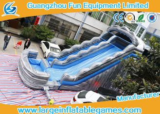Iridescence Gray Commercial Inflatable Water Slide / Dry Slide 10*4*6m Dimensions