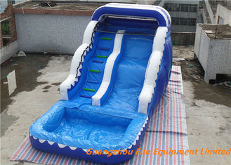 Kids Inflatable Wave water slide With Small Pool For Summer Games