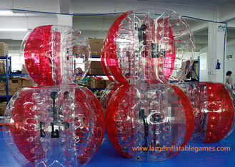 Soft Handle Red Inflatable Bubble Ball , Inflatable Bumper Balls For Adults