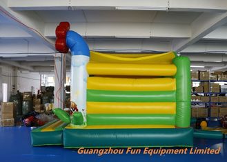 Green Flower Theme Inflatable Air Bouncer , Kids Party Jumping Castle Rental