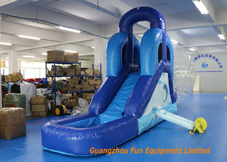 CE UL Blue Commercial Inflatable Slide , Indoor Small Kids Water Slide