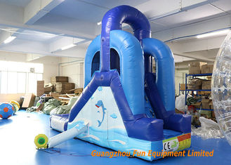 CE UL Blue Commercial Inflatable Slide , Indoor Small Kids Water Slide