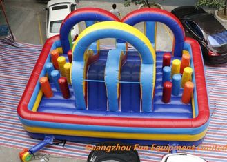 0.55mm Plato PVC Tarpaulin airflow bouncy castle With slide / Logo Printing