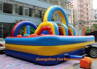 0.55mm Plato PVC Tarpaulin airflow bouncy castle With slide / Logo Printing