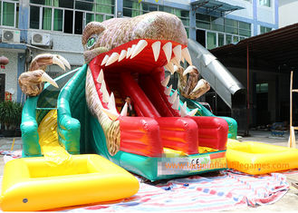 Dinosaur Water Park Commercial Inflatable Slide With Pool 6 * 4.5 * 5m