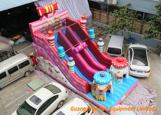 Pink Commercial Inflatable Slide Combo Fun Games With Logo Pringting