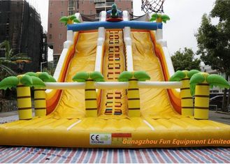 Giant Commercial Dinosaur Inflatable Water / Dry Slide Bouncer With Slide