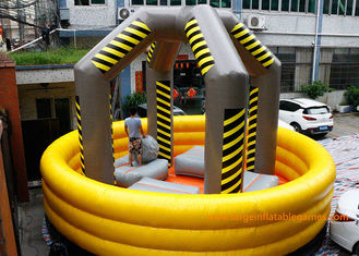 Yellow Large Inflatable Games / Wrecking Ball Inflatable Bouncy Castle