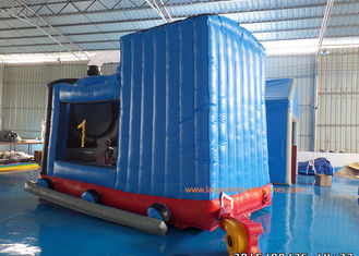 Train Shape Inflatable Air Bouncer Printing Art Panel For Business Hire