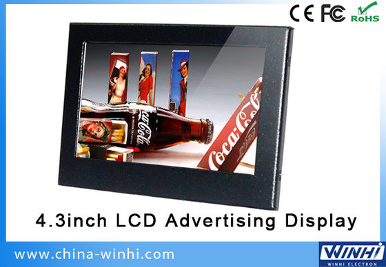 4.3 inch AC: 100~240 V 16:9 LCD Advertising Display,small video player Auto-play Super time switch function