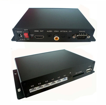 RS232 Push Button Full HD Media Player High Definition USB SD Card Media Player For TV
