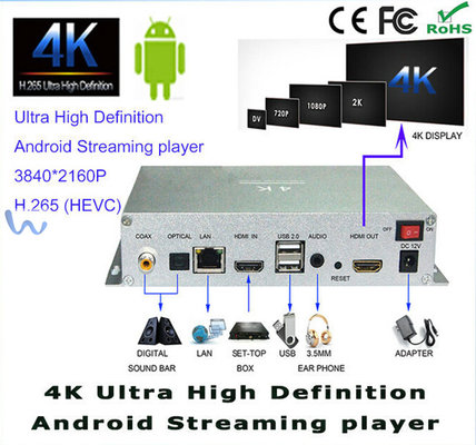 3840 X 2160P UHD 4K Digital Android Streaming HD Digital Signage Player