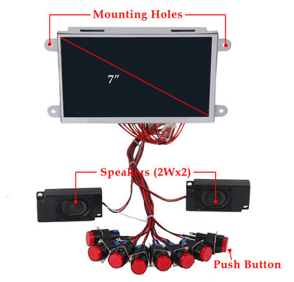 Open Frame 7 Inch Indoor Advertising LCD Screen For MP4 / AVI / DIVX / XVID / VOB