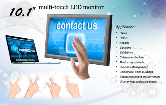 10 Inch Computer TFT 12 Volt VGA HDMI DVI Multi Touch Screen LCD Monitor