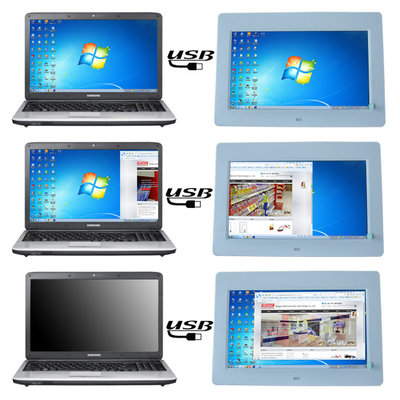 10 Inch HD Mini USB LCD Display Link  27.4 * 18.7 * 2.3cm ,Mirror / Extend screen Monitor