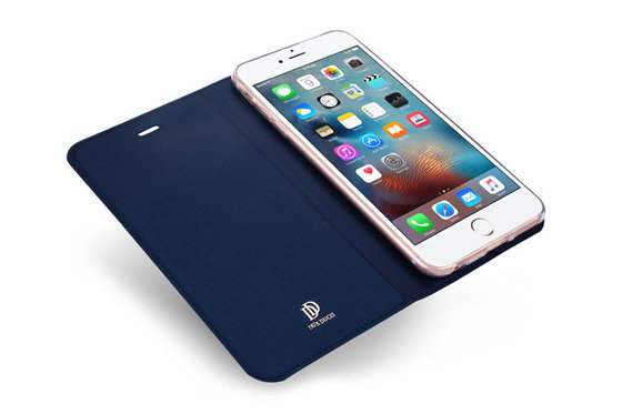 Slim Iphone Flip Cover Dark Blue , Iphone 5 Leather Case Magnet Kickstand