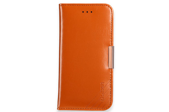 Brown 100% Real Leather Phone Cases For IPhone 7 Plus Shock Resistence