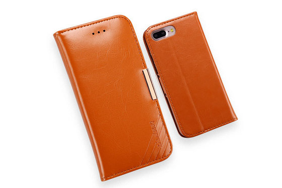 Fashion IPhone 7 Leather Phone Cases Brown Shock Resistence With Card Slot